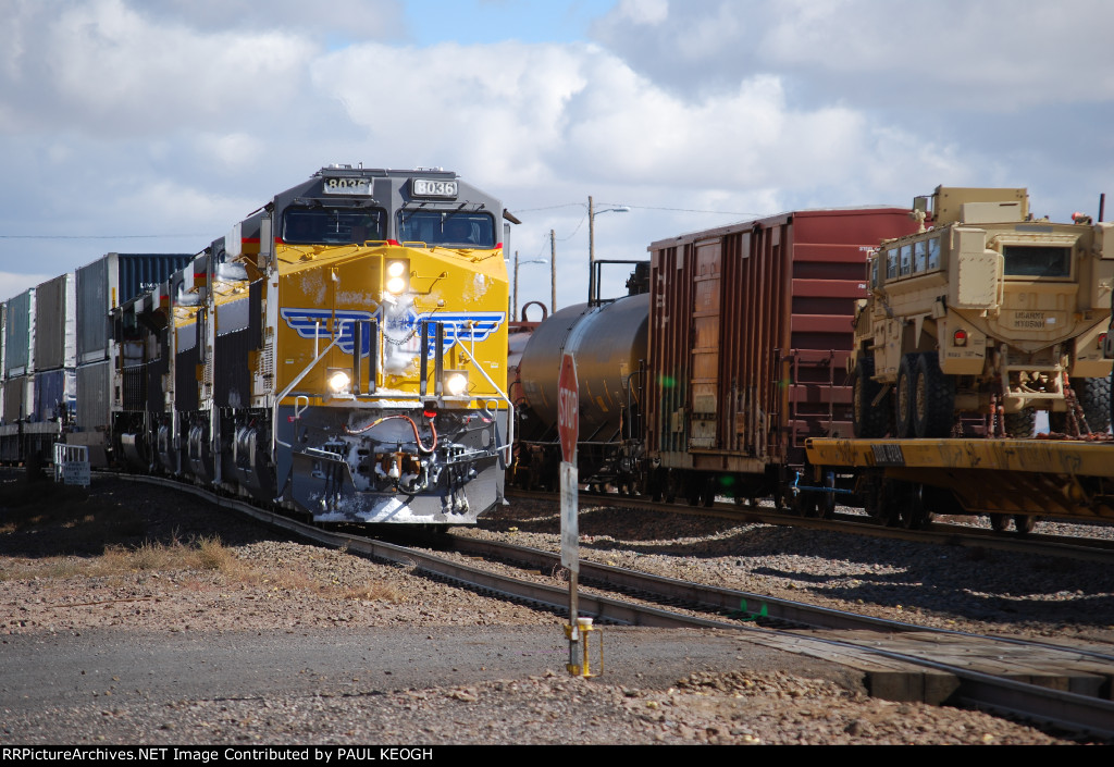 Hot Z coming thru the pits going West to Lathrop, CA with a Touch of Winter attached to Her Crew ...